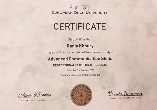Diploma & Certificate Samples - Academy Europe | European Open University